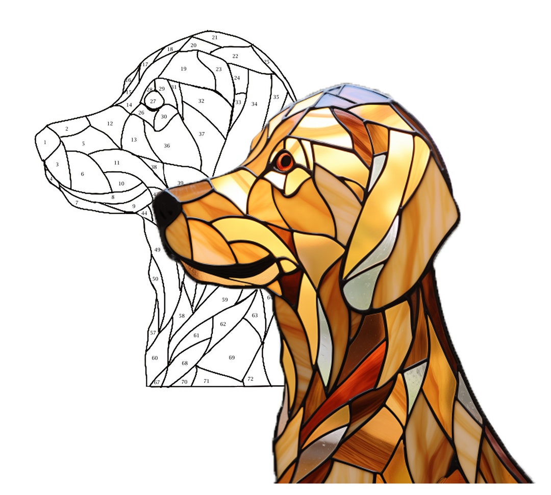STAINED GLASS PATTERN Sherry Fain Golden Retriever - Etsy