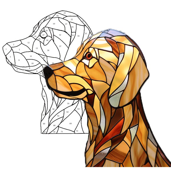 Golden Retriever Stained Glass Pattern - Etsy