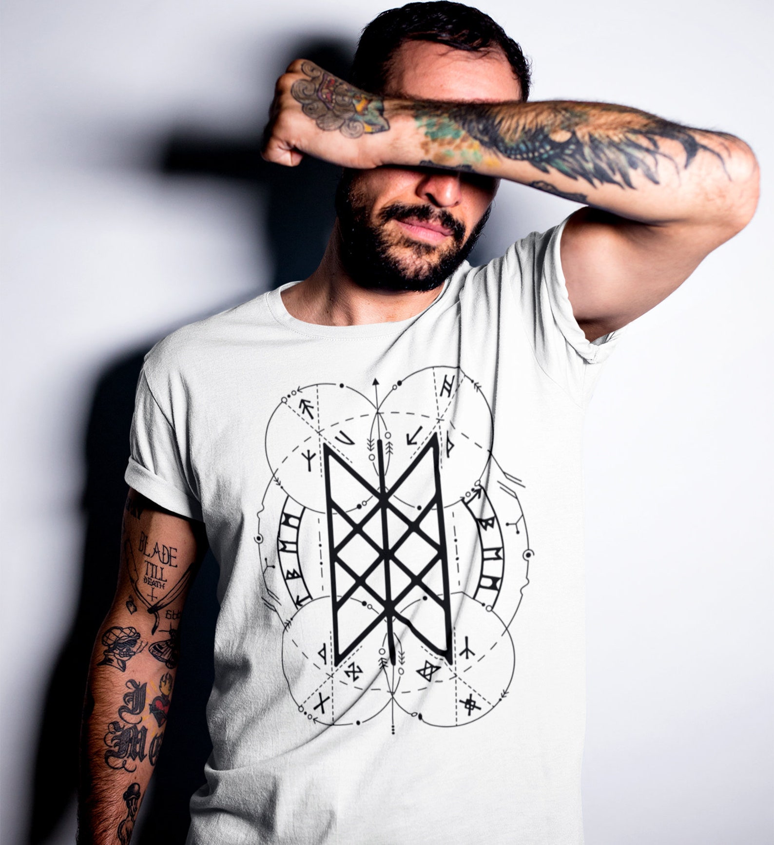 Web of Wyrd Norse Pagan Symbol Viking T-shirt 3/4 Raglan - Etsy