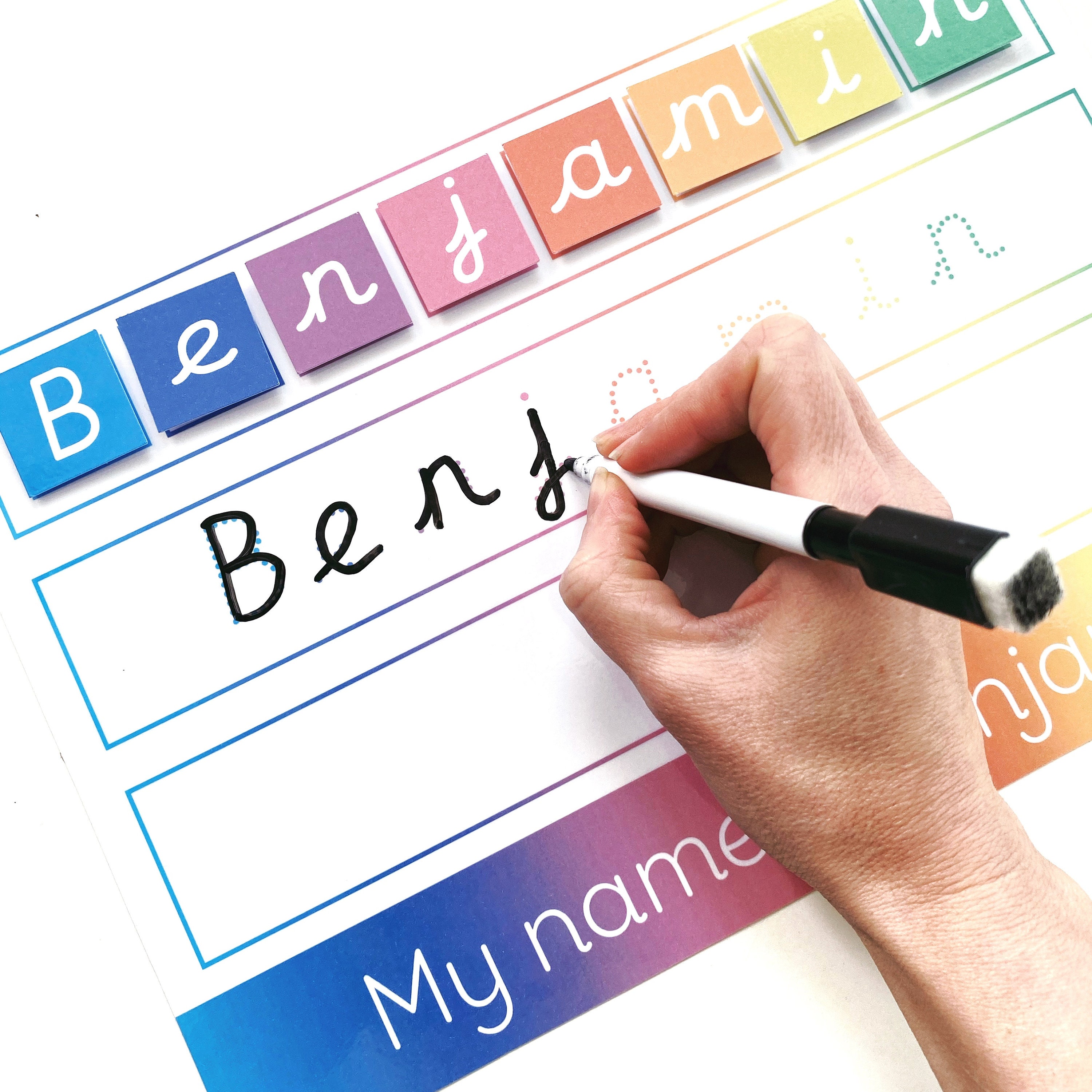 Learning to Write Name Personalised Build It Trace It Write | Etsy UK