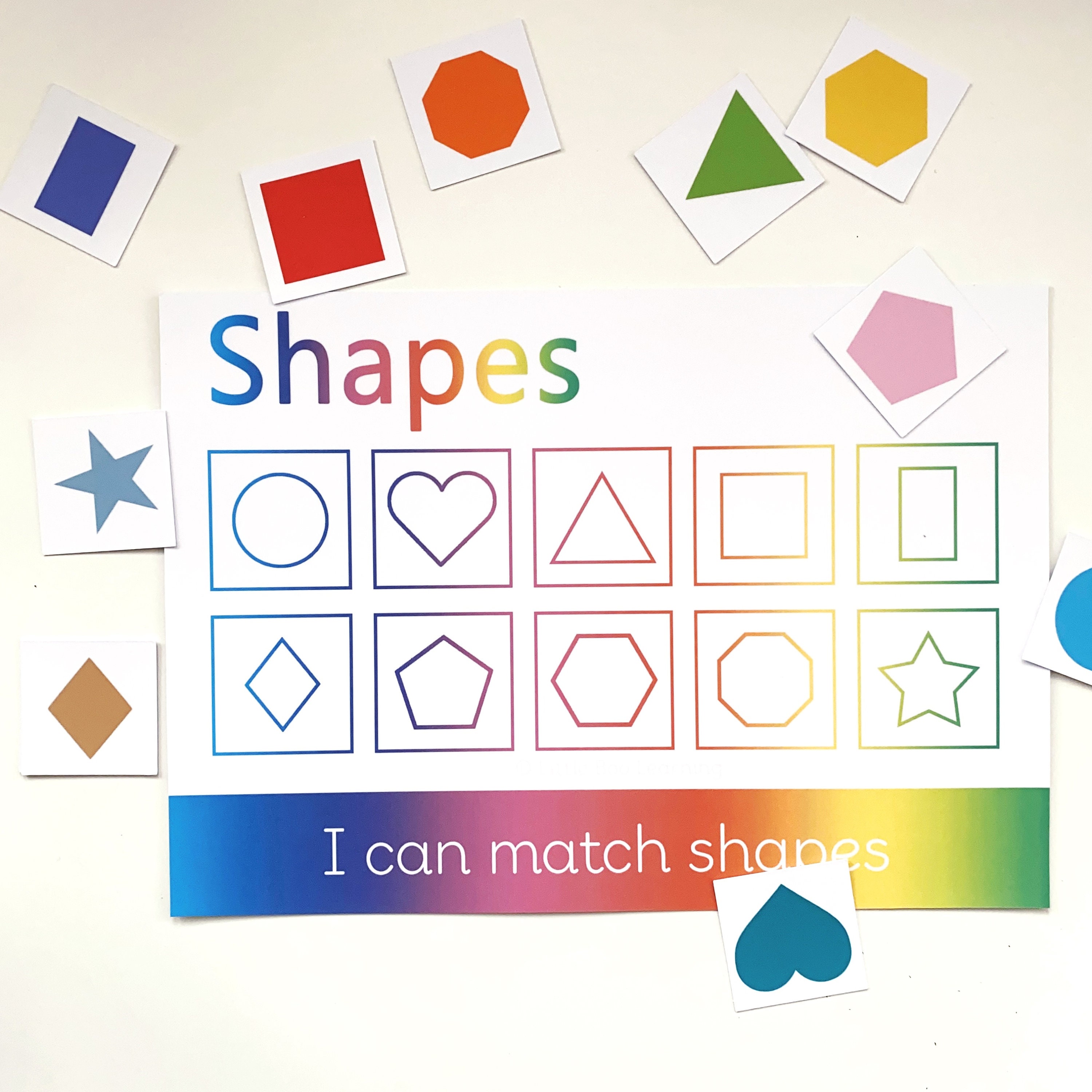 PRINTABLE Shape Matching Learning Mat STAGE 1 | Etsy