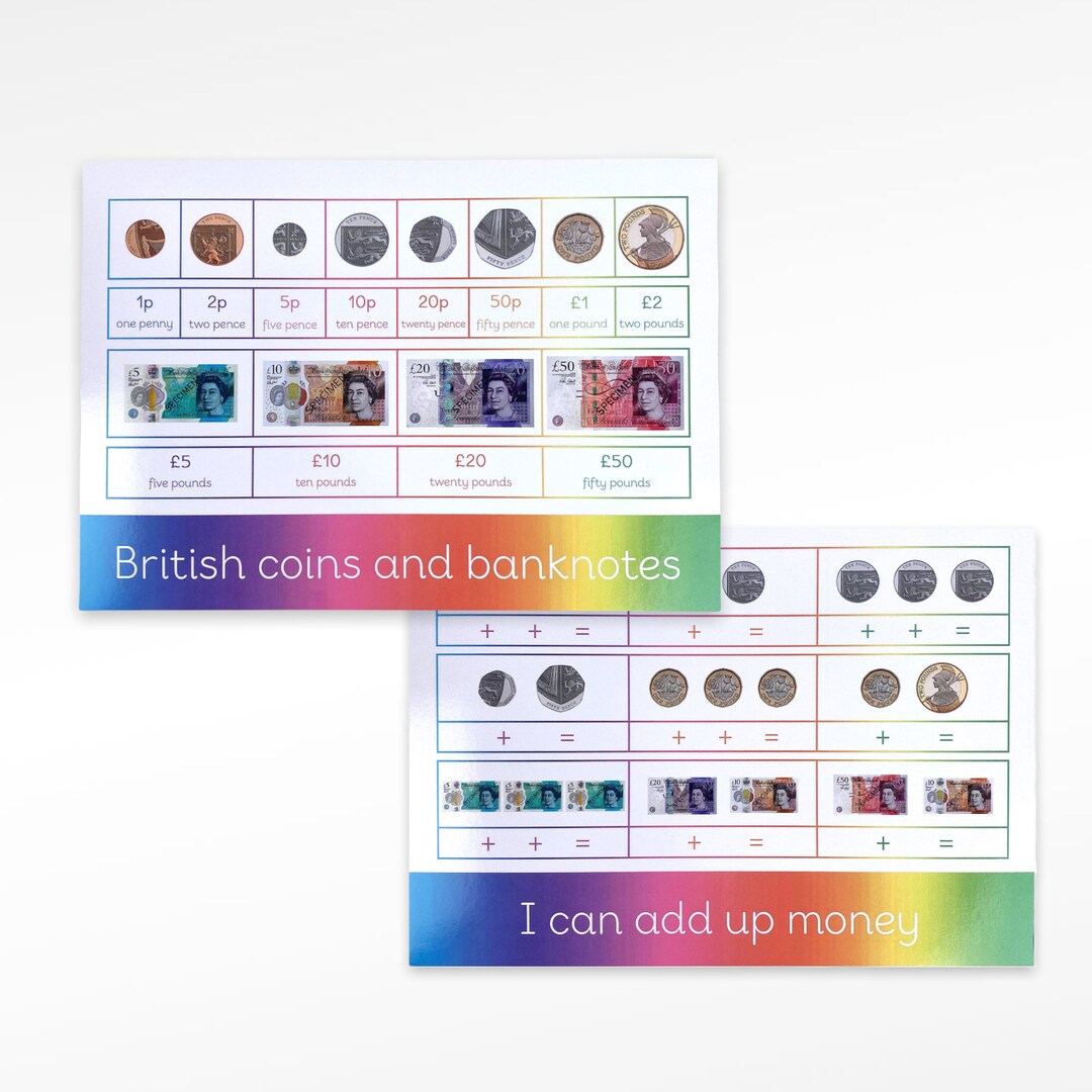 British Money Learning Mats: Coins & Banknotes, KS1 Maths (2 Pack) - Etsy