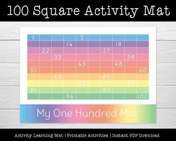 PRINTABLE 100 Square Activity Worksheet Learning Resources | Etsy UK