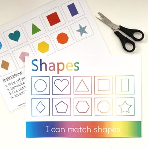 PRINTABLE Shape Matching Learning Mat - STAGE 1 | Homeschooling ...
