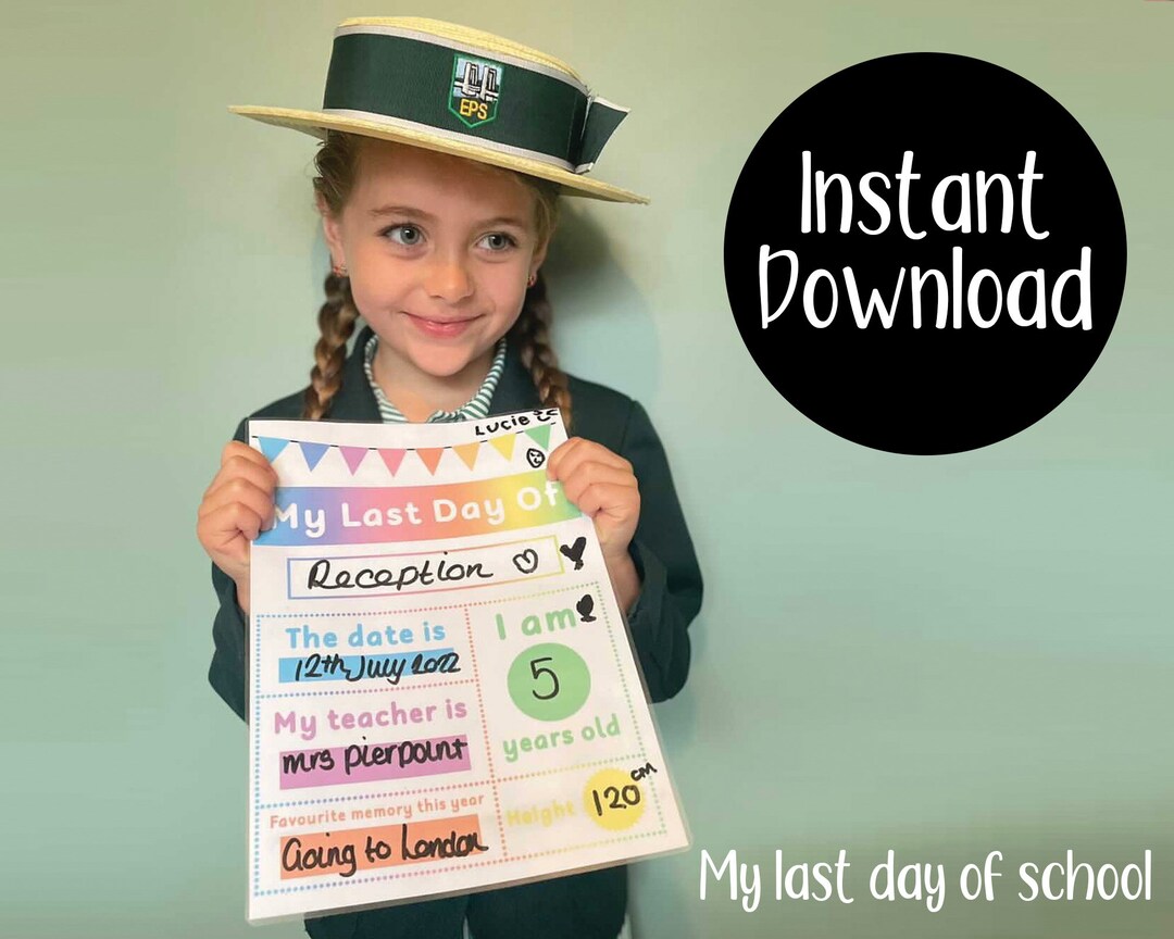 Last Day of School Keepsake Mat Printable | Last Day of School | Back ...