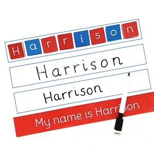 PERSONALISED Build It, Trace It, Write It 'my Name Is...' Learning Mat ...