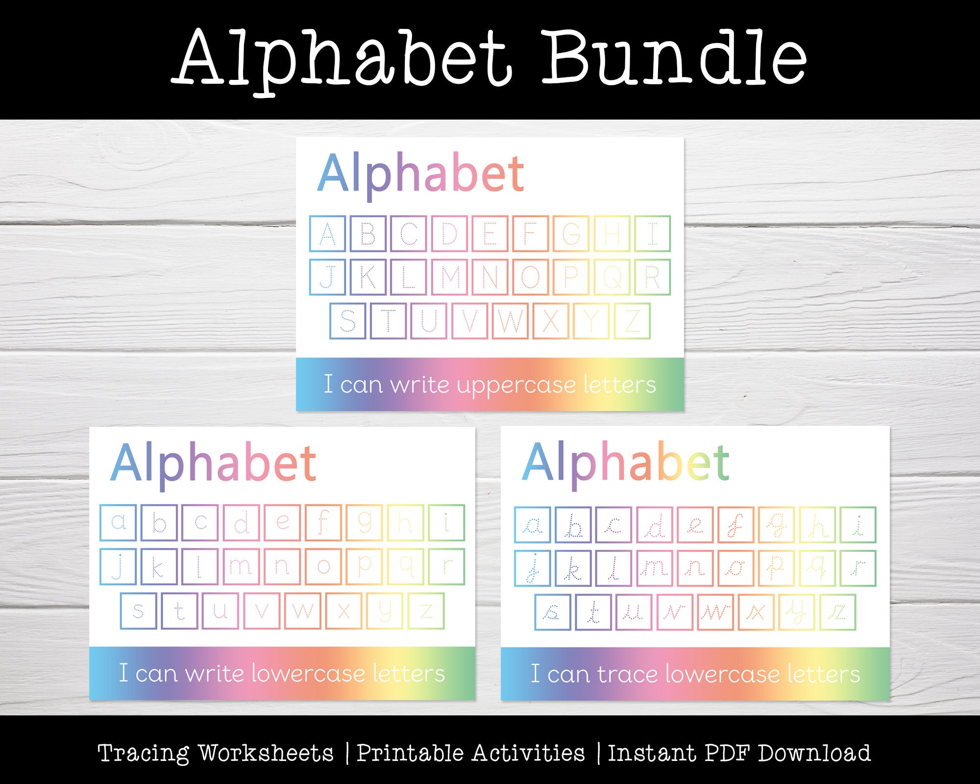 Alphabet Tracing Mat Bundle Printable Learning Resources | Etsy