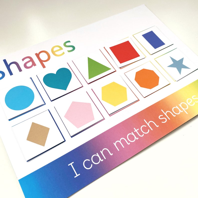 PRINTABLE Shape Matching Learning Mat STAGE 1 - Etsy