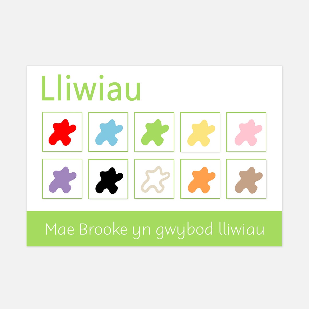 Welsh Colour Matching Learning Mat version 1 Lliwiau EYFS, Early ...
