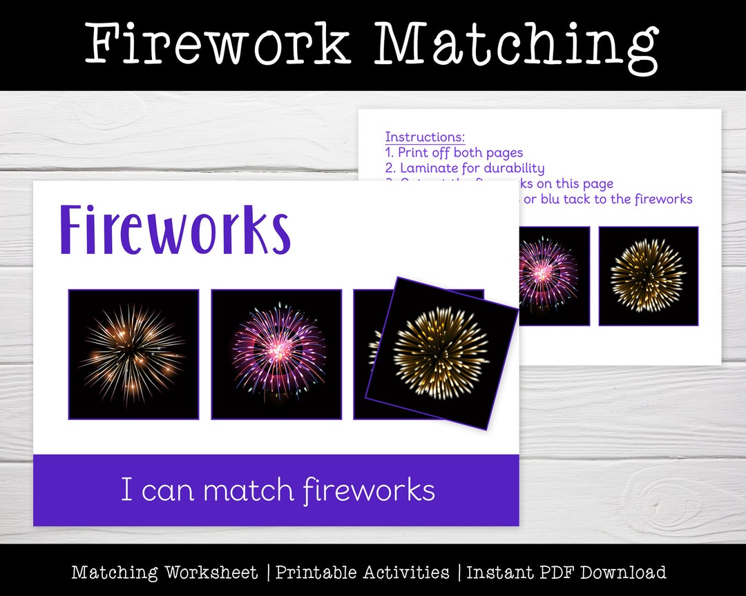 Firework Matching Activity Printable | Learning Resources for Toddlers ...