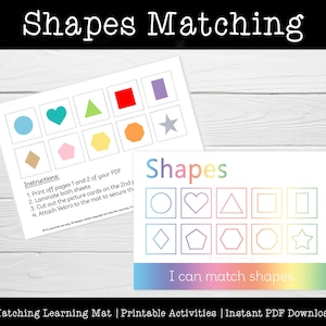 PRINTABLE Shape Matching Learning Mat - STAGE 1 | Homeschooling ...