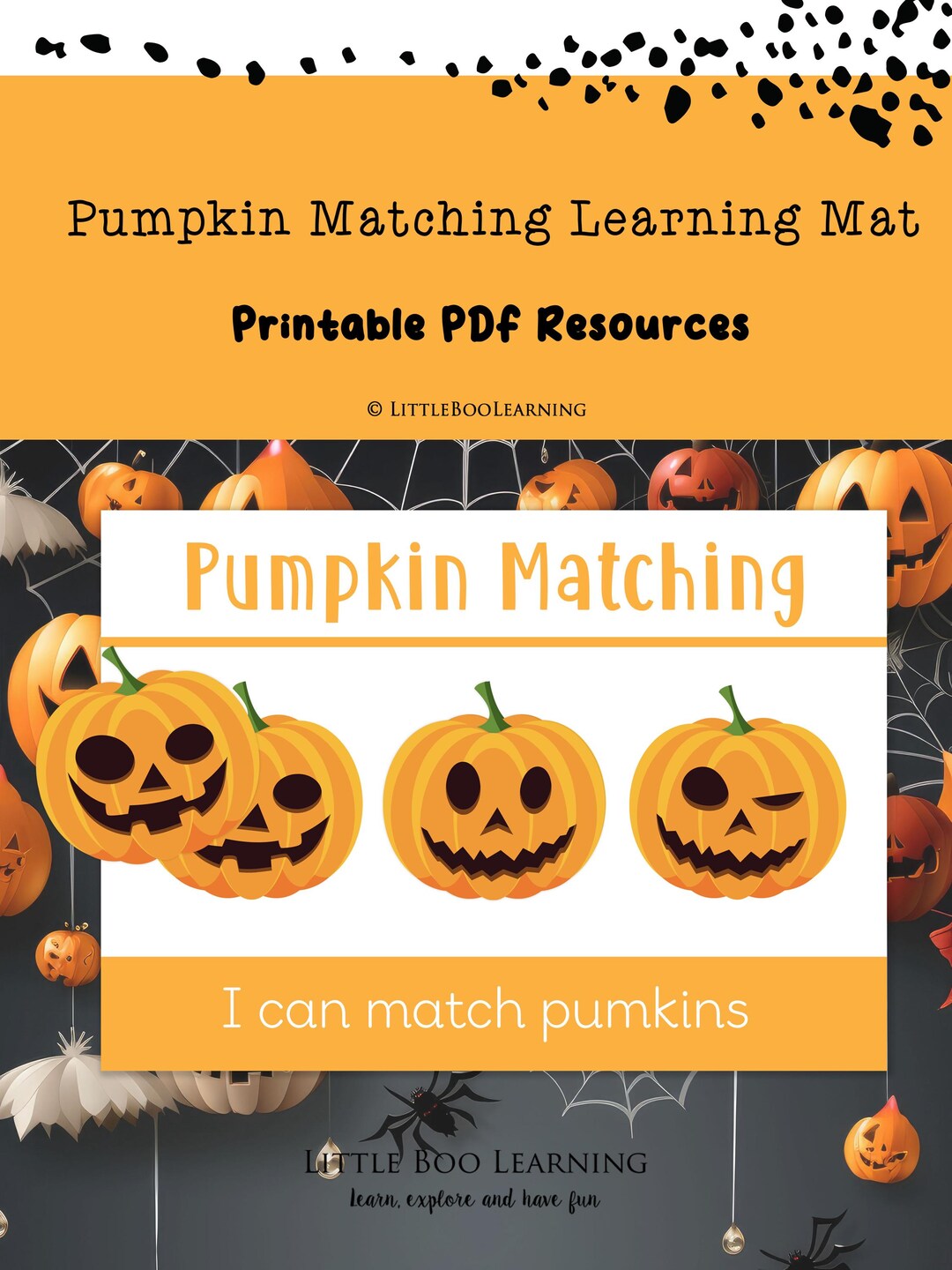 Pumpkin Face Matching Game | Halloween Printable Activity (PDF Pattern ...