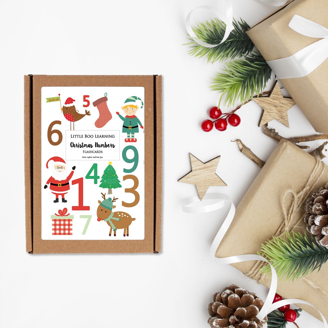 Christmas Number Flashcards Educational Christmas Gifts for - Etsy