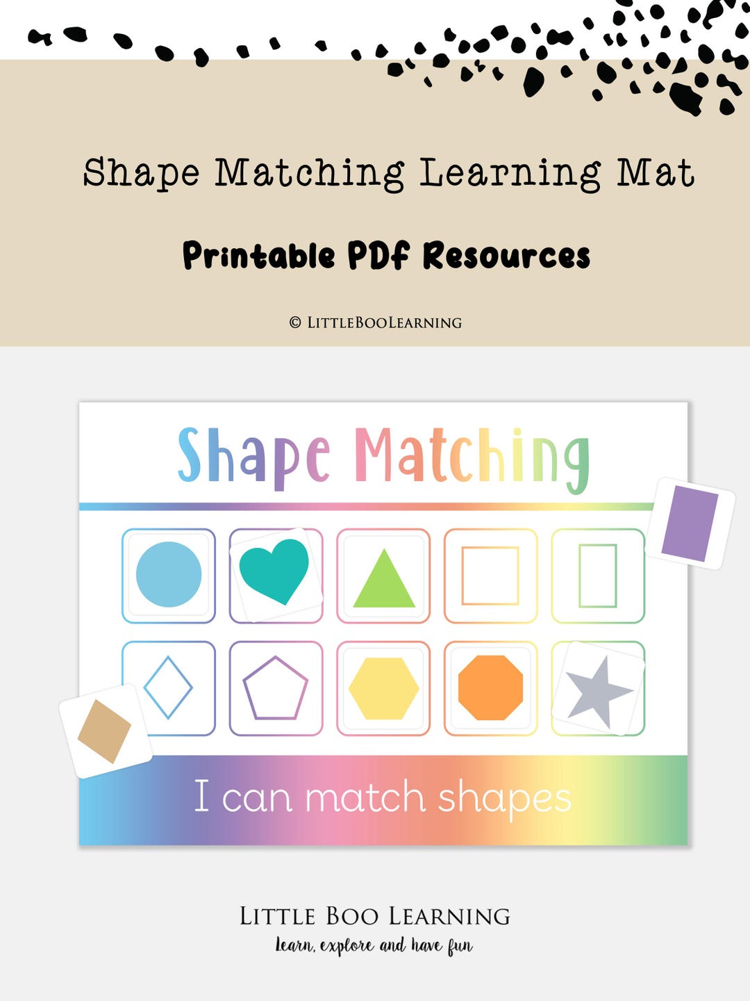 Shape Matching Learning Mat: Preschool Printable Activity (PDF Download ...