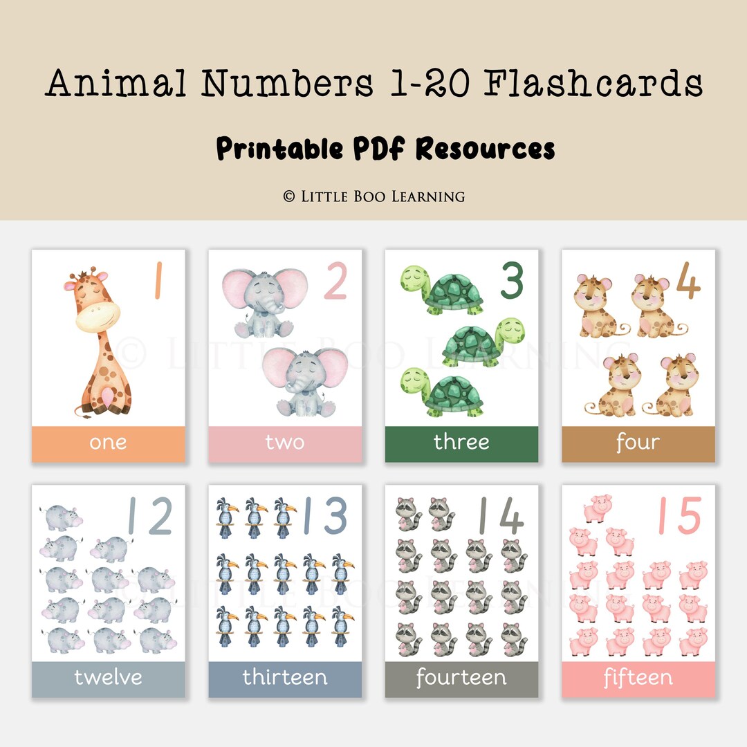 Number 1-20 Flashcards | Printable Counting Cards | Flash Cards ...