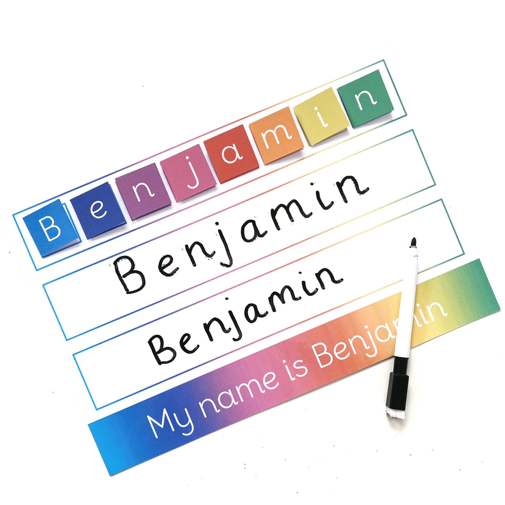 Learning to Write Name Personalised Build It Trace It Write | Etsy UK