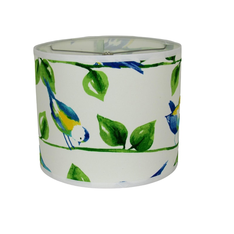 Green Bird Drum Lamp Shade - Etsy