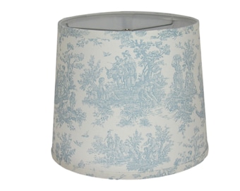 Blue Toile Chandelier Lampshade Antique French Fabric - Hex Candle Clip ...