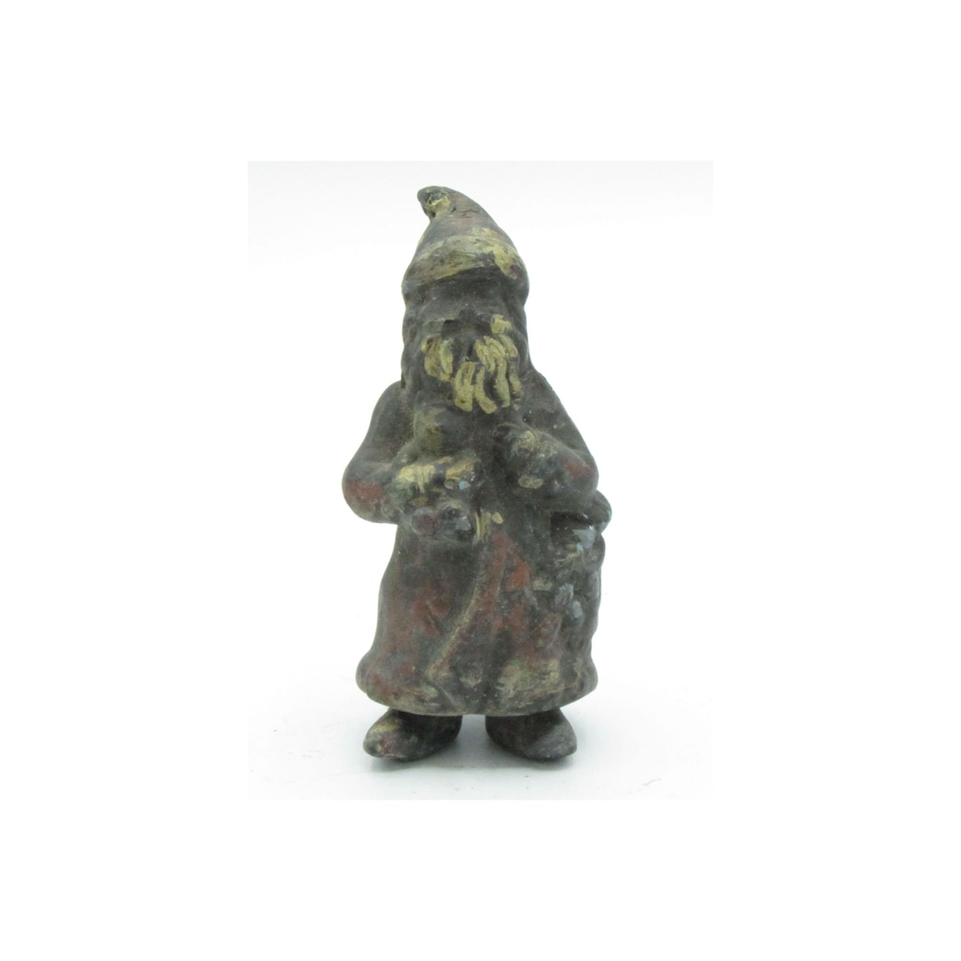 Cast Iron/lead Santa With Toy Bear - Etsy