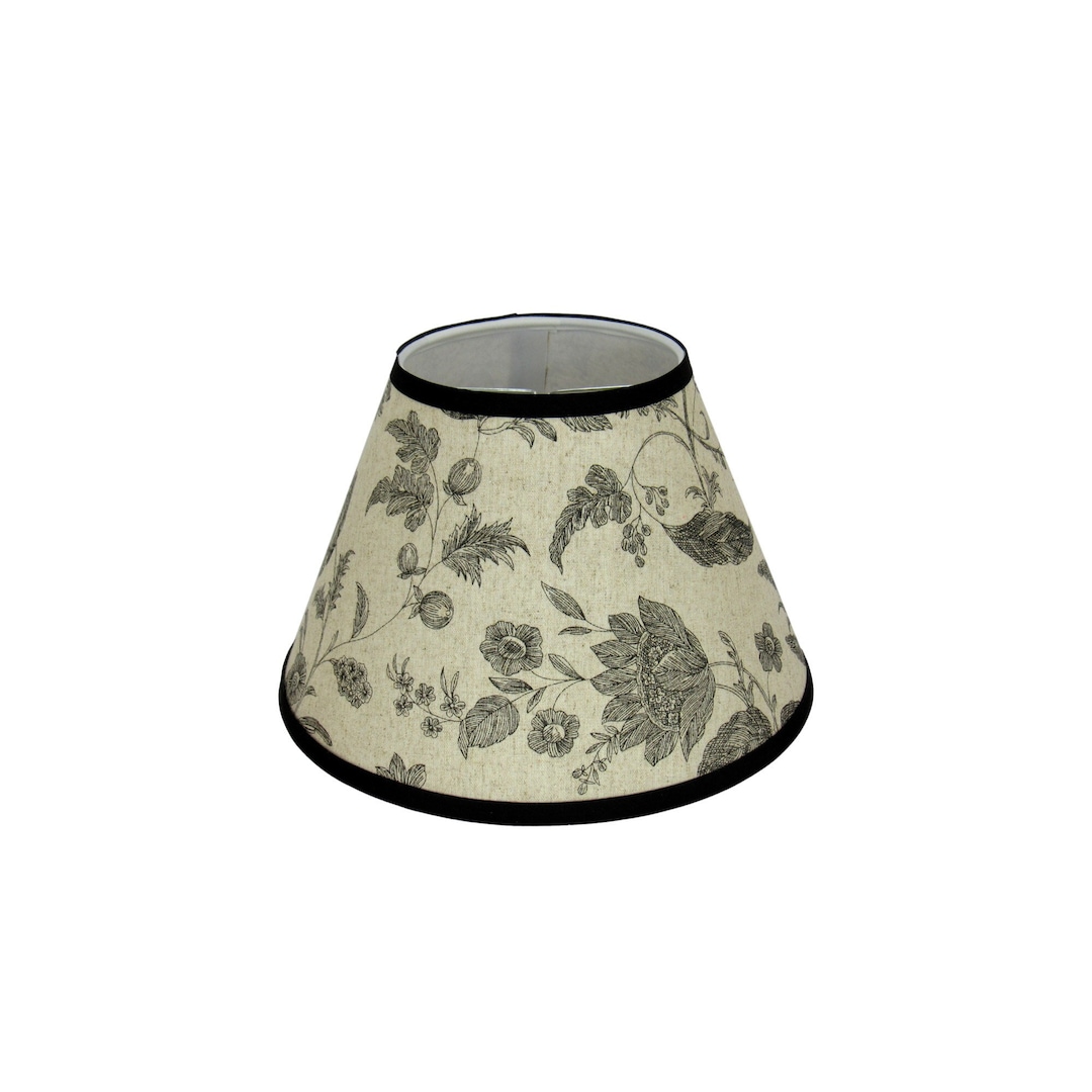 Black Floral Clip-on Lamp Shade - Etsy