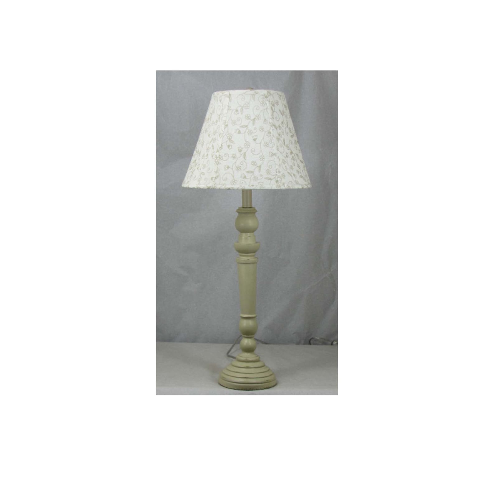 Buttermilk Spindle Table Lamp With Floral Print Shade - Etsy