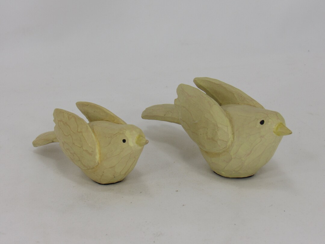 Carved Looked Resin Birds, Set of 2 - Etsy