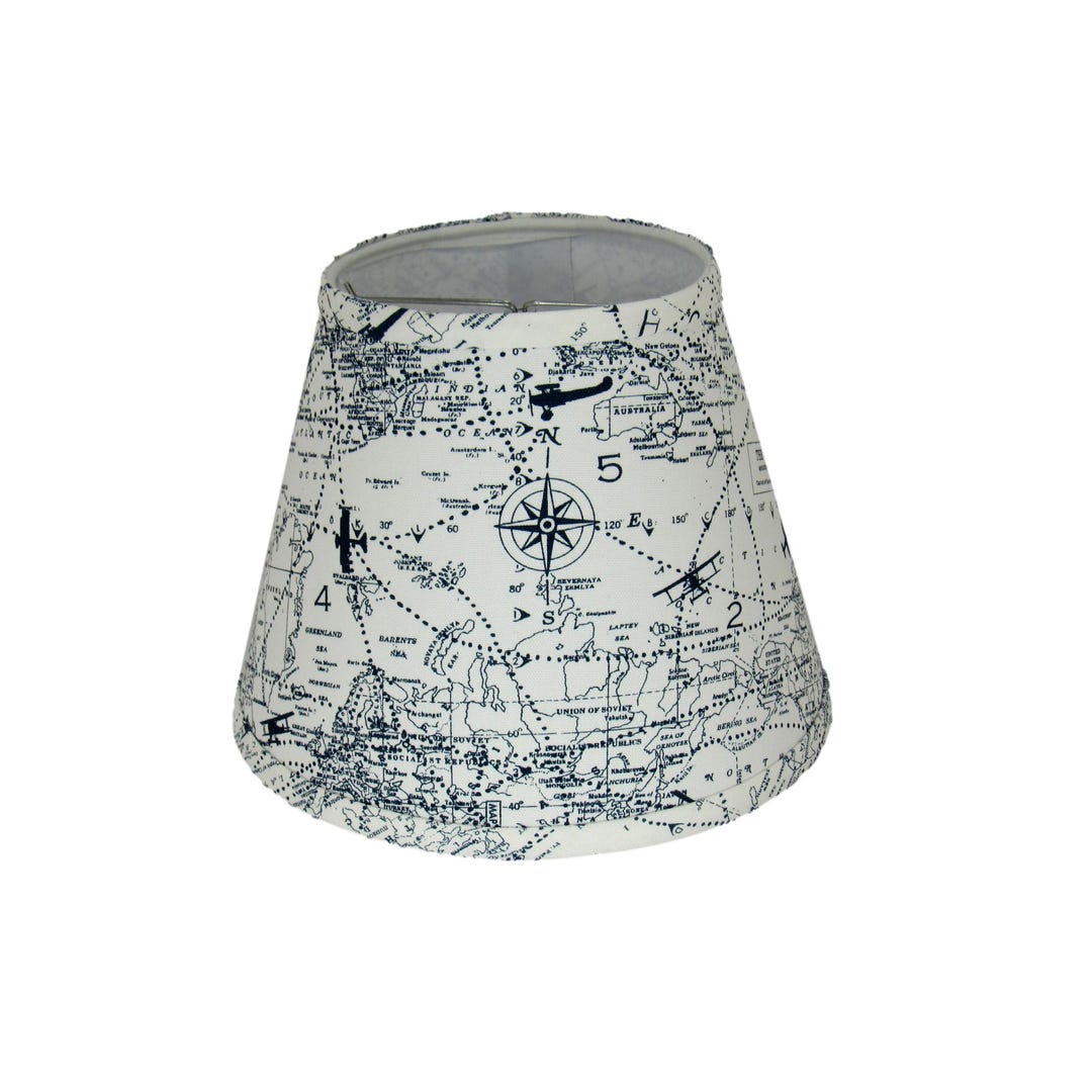Navy World Map Clip-on Lamp Shade – Travel-inspired Accent - Etsy