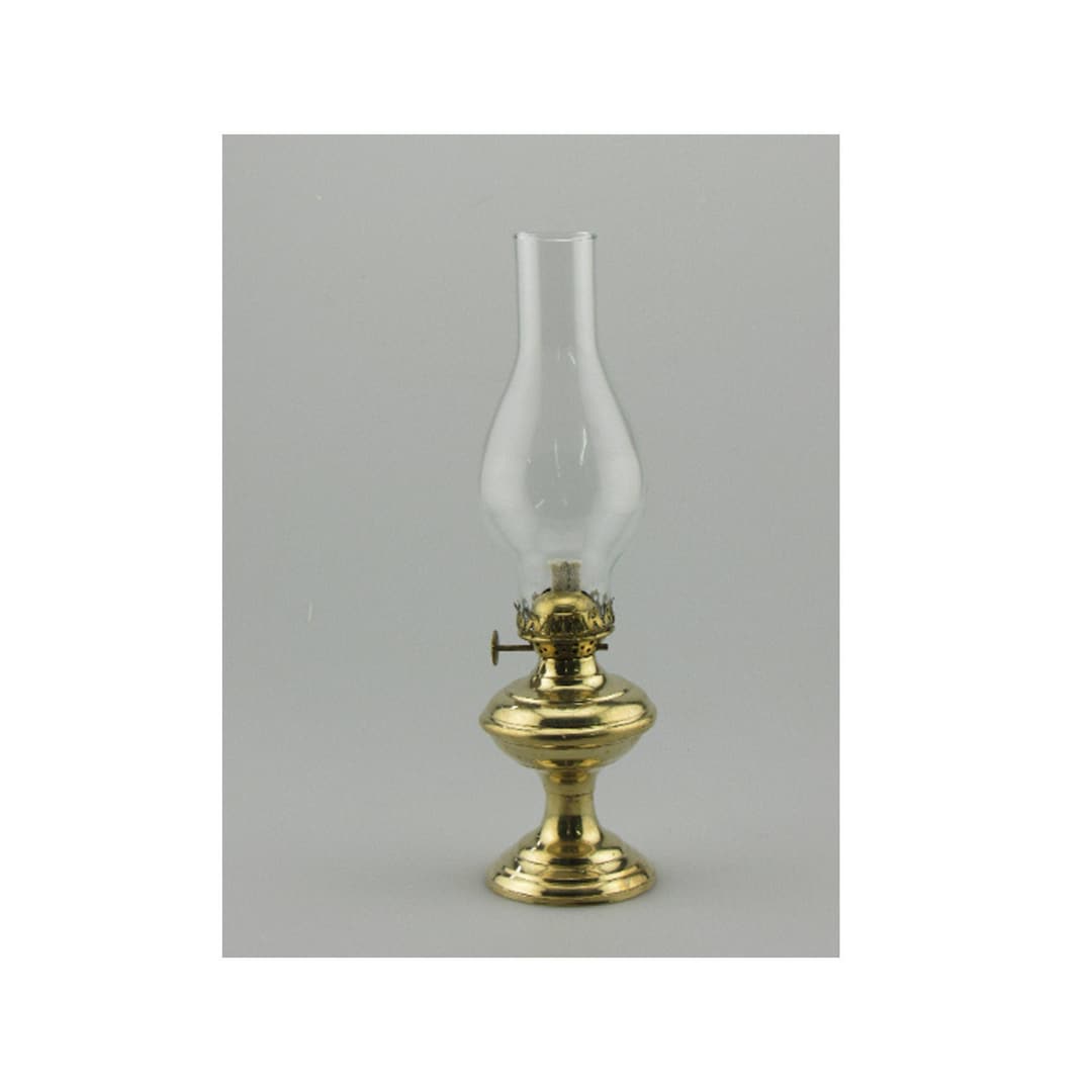Small Brass Oil Lamp With Chimney Etsy