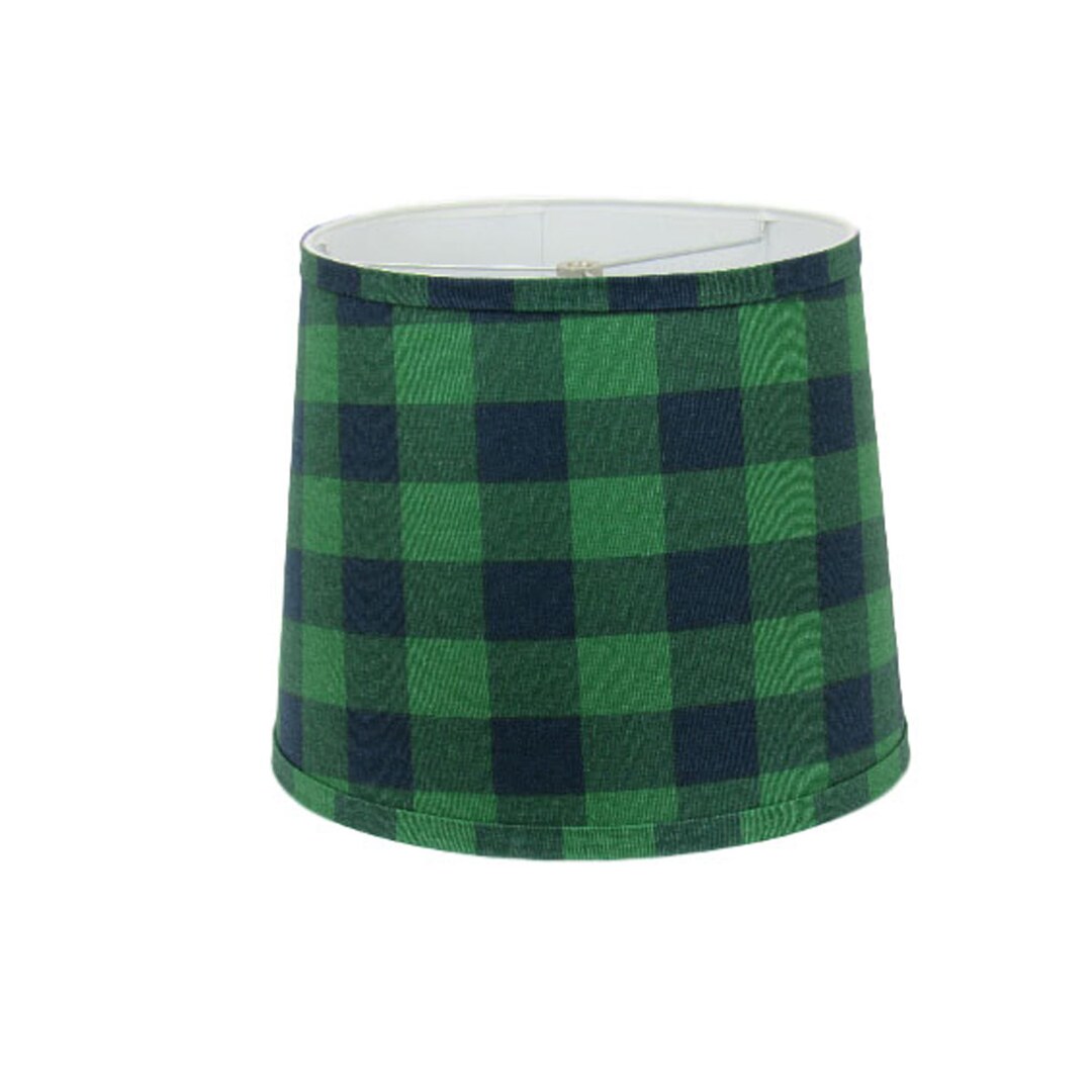 Green Blue Buffalo Check Drum Lamp Shade - Etsy
