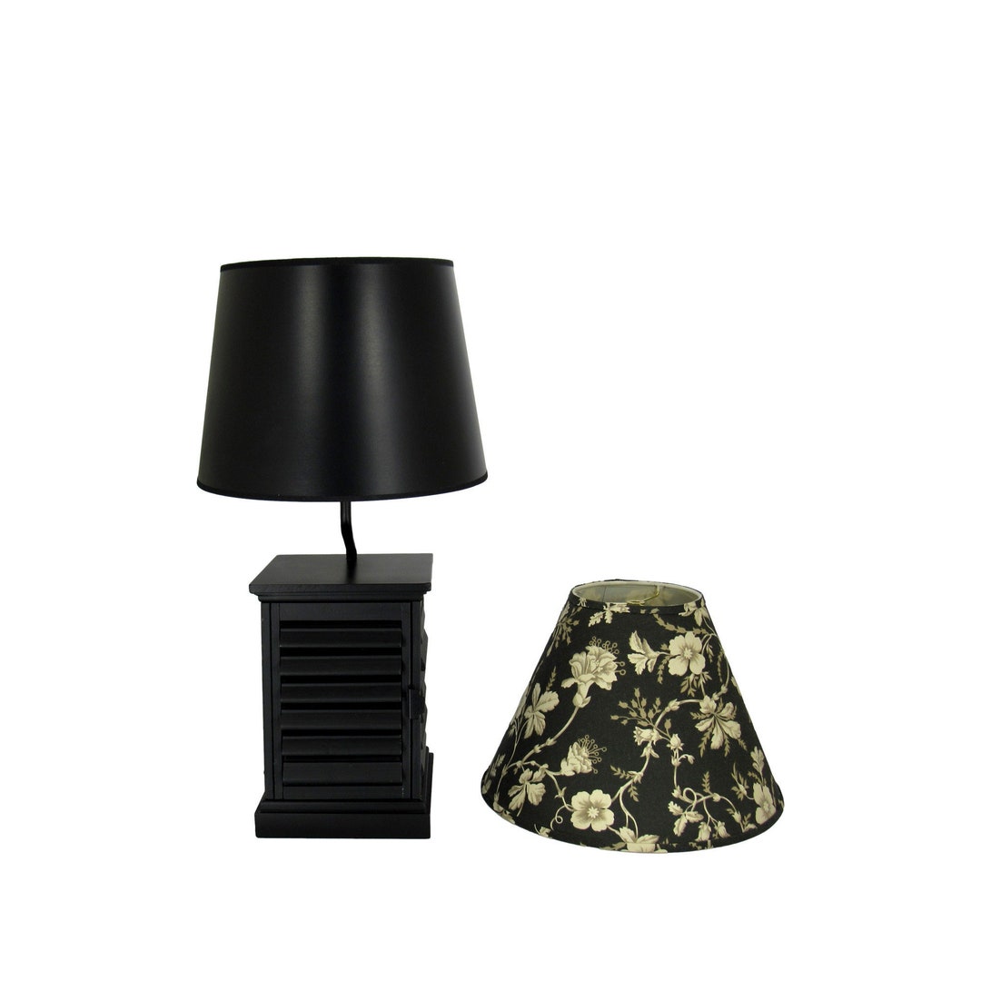 Black Shutter Table Lamp With 2 Lamp Shades- SALE - Etsy