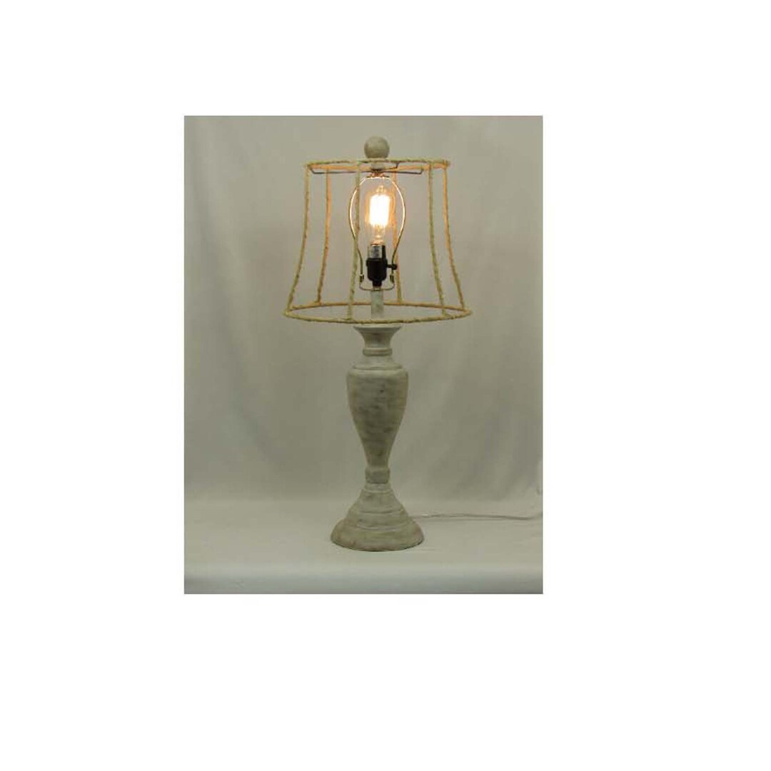 Whitewashed Metal Table Lamp With Shade - Etsy