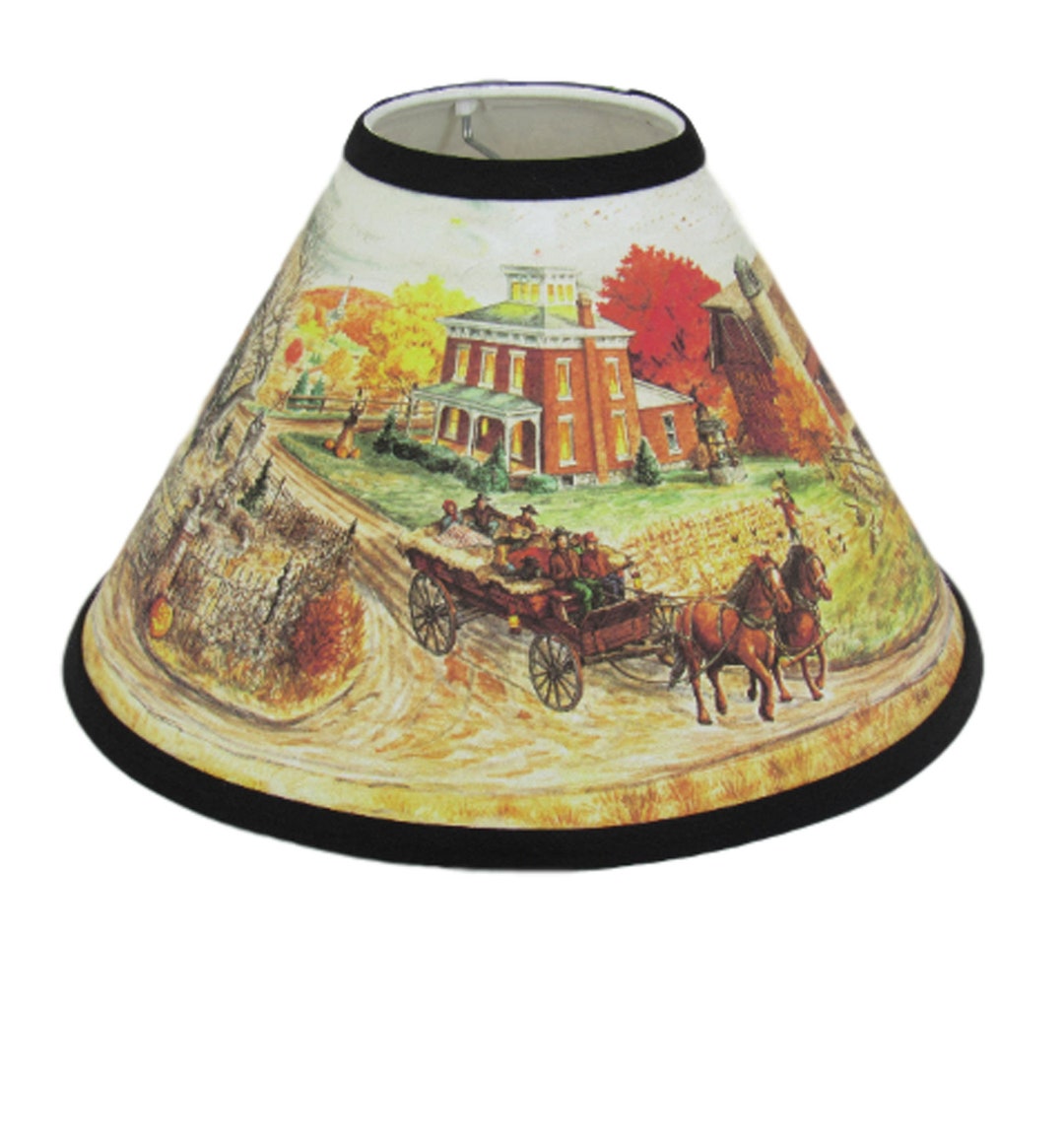 Fall Harvest Lithograph Lamp Shade - 12" Bottom - Etsy