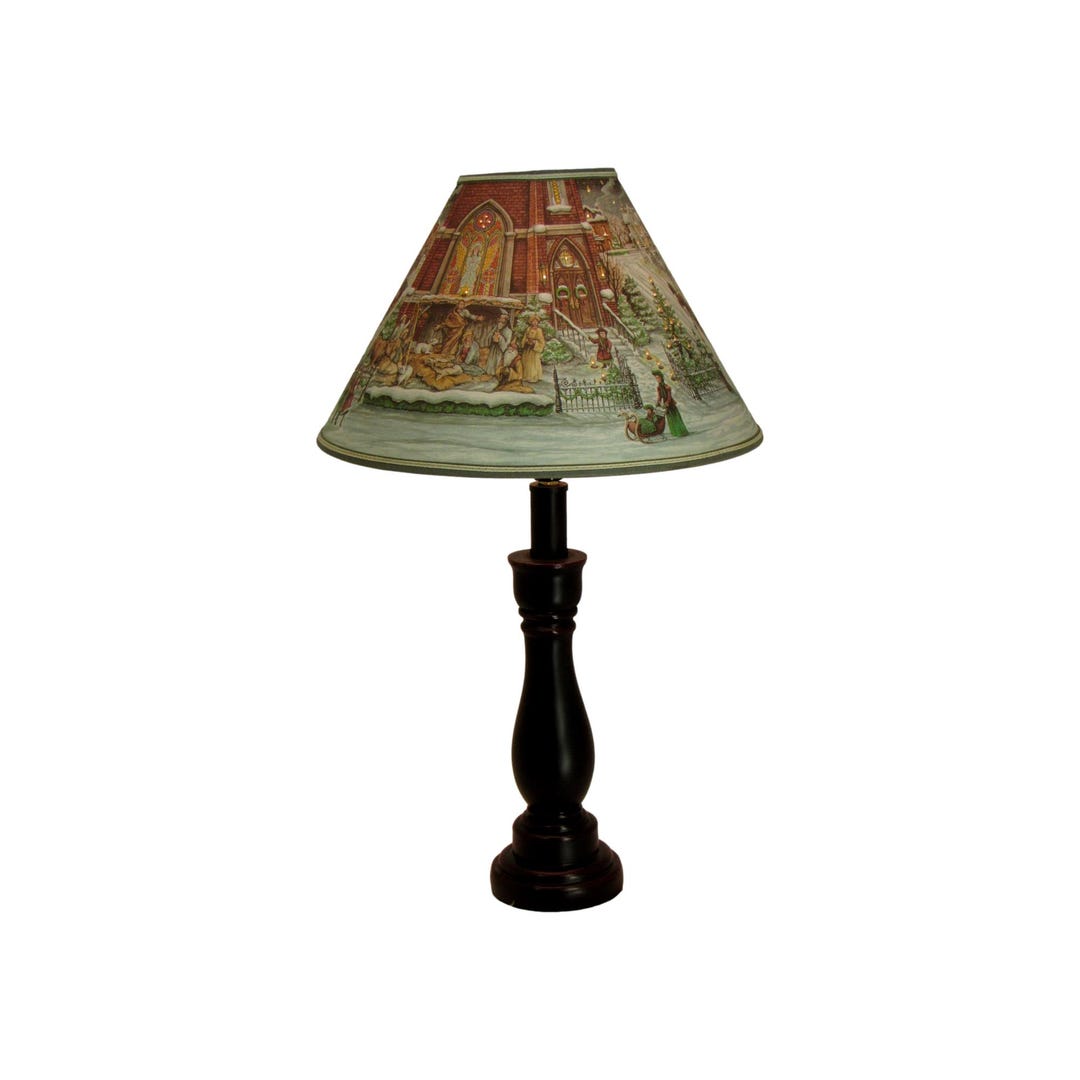 Cody Accent Lamp With Christmas Scene Shade With Clip Adapter - Etsy