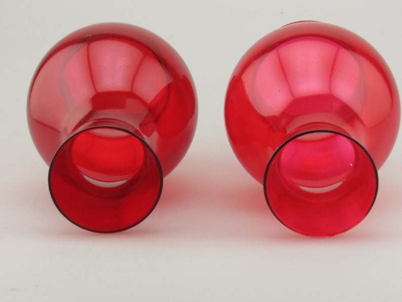 Fluted Ruby Glass Chimney, Set of 2-SALE - Etsy