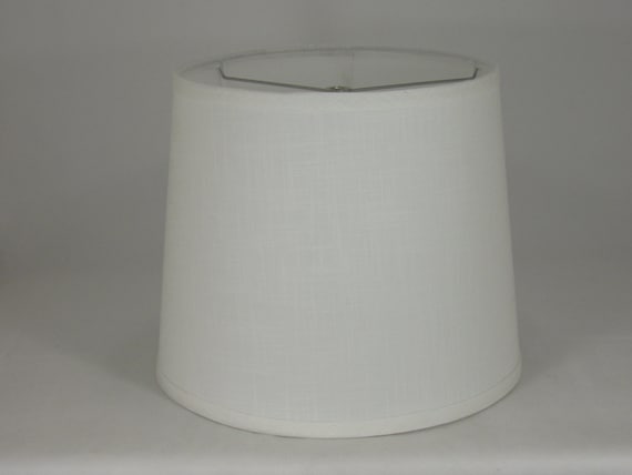 White Textured Linen Lamp Shade - Etsy