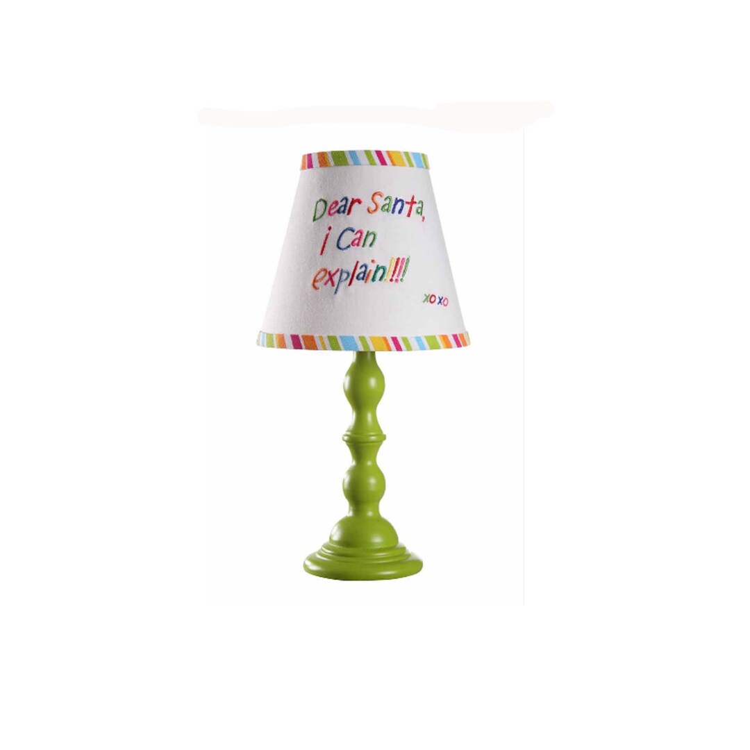 Dear Santa Accent Lamp: Holiday Resin Lamp With Fabric Shade - Etsy