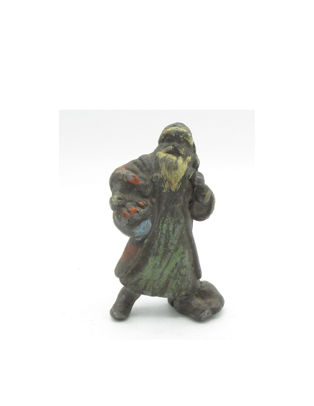 Cast Iron/lead Santa With Bag - Etsy