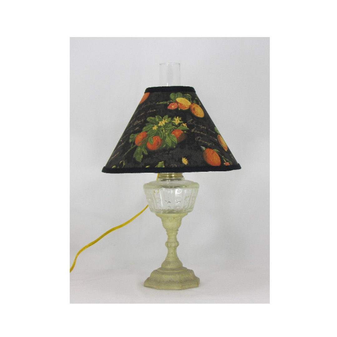 Tan and Clear Accent Lamp With Fruit Lamp Shade - Etsy