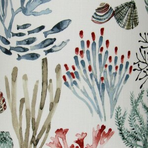 Coastal Coral Lamp Shade – Sea Life Drum Shade With Watercolor Ocean ...