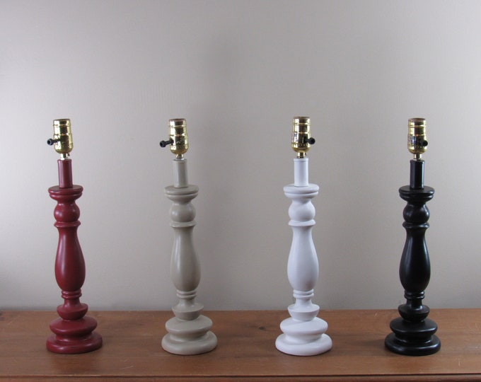 BOBBIN STYLE TABLE Lamp Base, Hand Turned From English Hardwood, With a ...