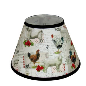 Black Accent Lamp With Rooster Lamp Shade - Etsy