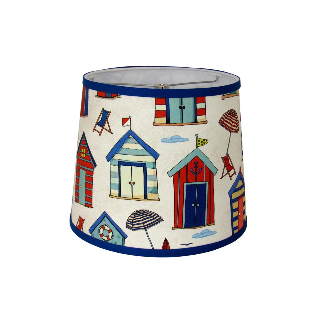 Coastal Beach Hut Drum Lamp Shade: Nautical Seaside Decor - Etsy
