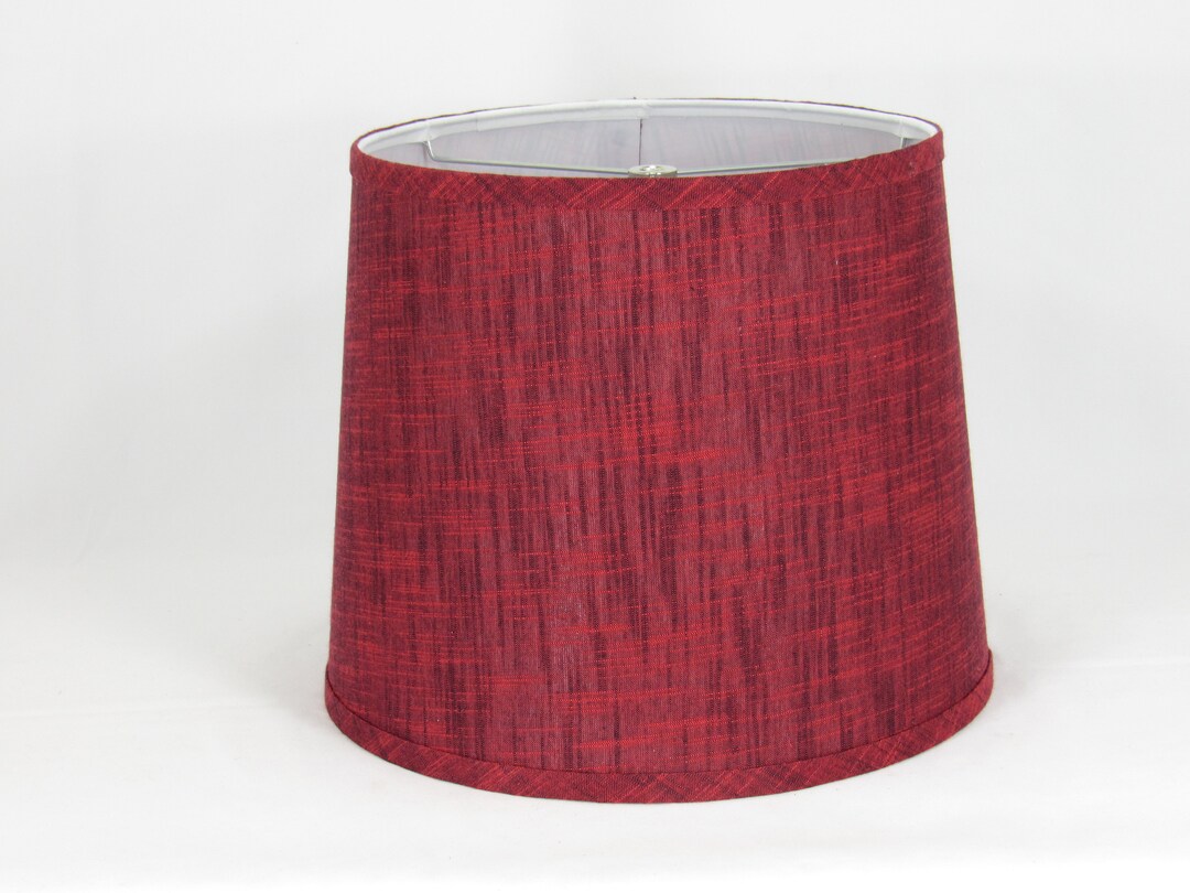 Red Textured Linen Lamp Shade - Etsy