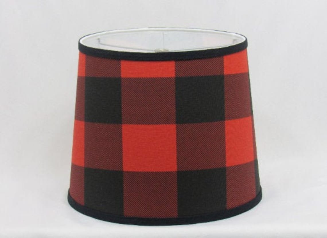 Red and Black Buffalo Plaid Print Shade - Etsy