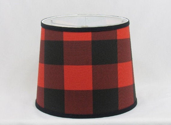 Red and Black Buffalo Plaid Print Shade - Etsy