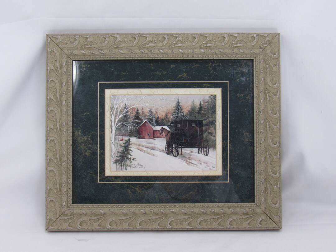 Amish Winter Scene With Frame - Etsy