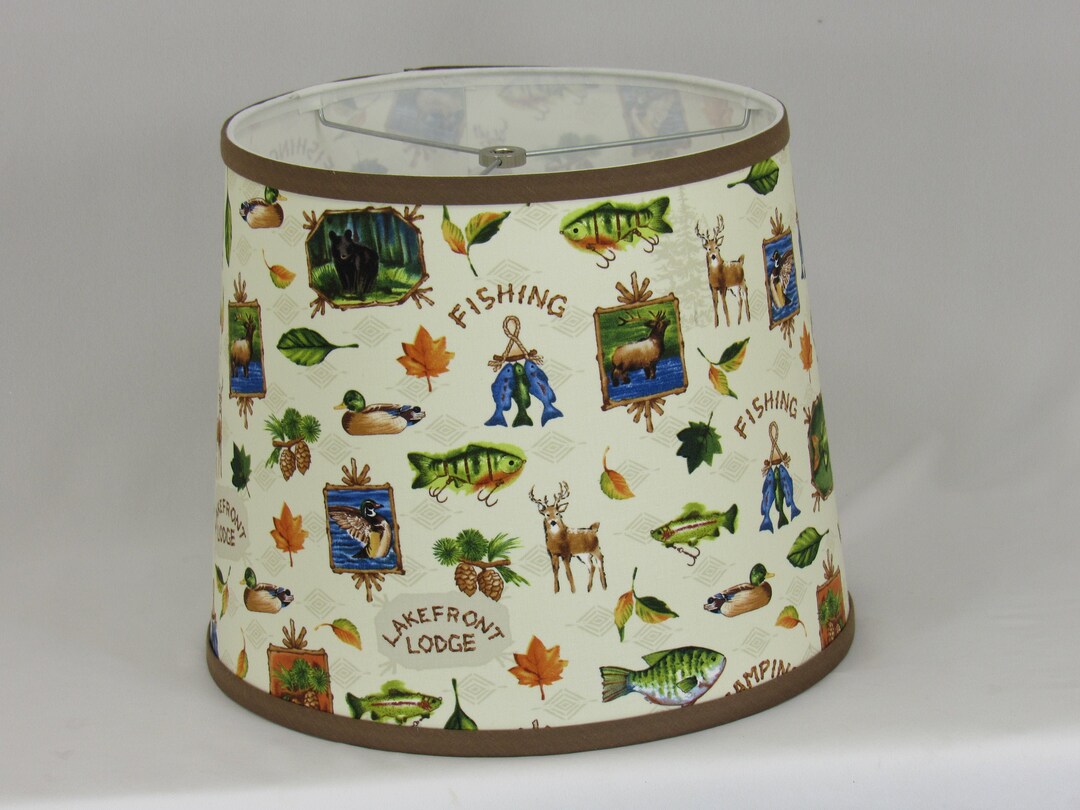 Lake Lodge Wildlife Drum Lamp Shade - Etsy