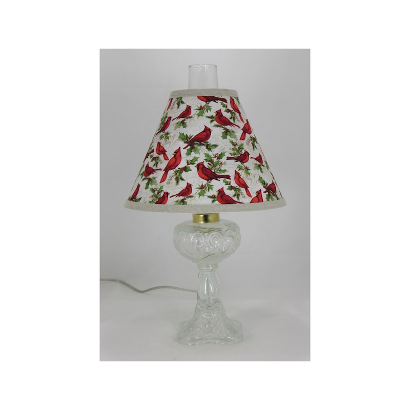 Cardinal Stained Glass Lamp - Etsy