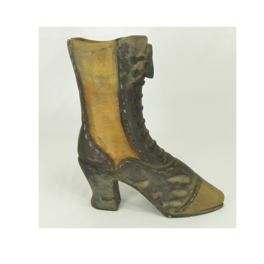 Hand Carved Solid Wooden Hi Top Shoe - Etsy
