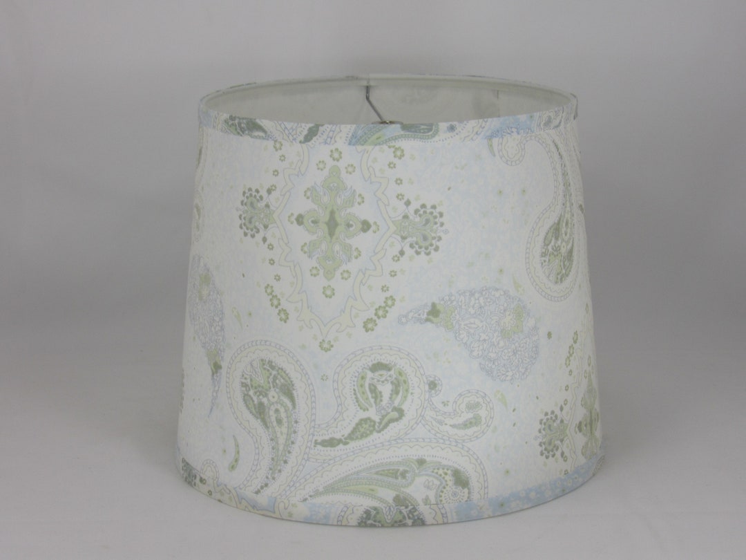 Light Blue Paisley Print Lamp Shade - Etsy